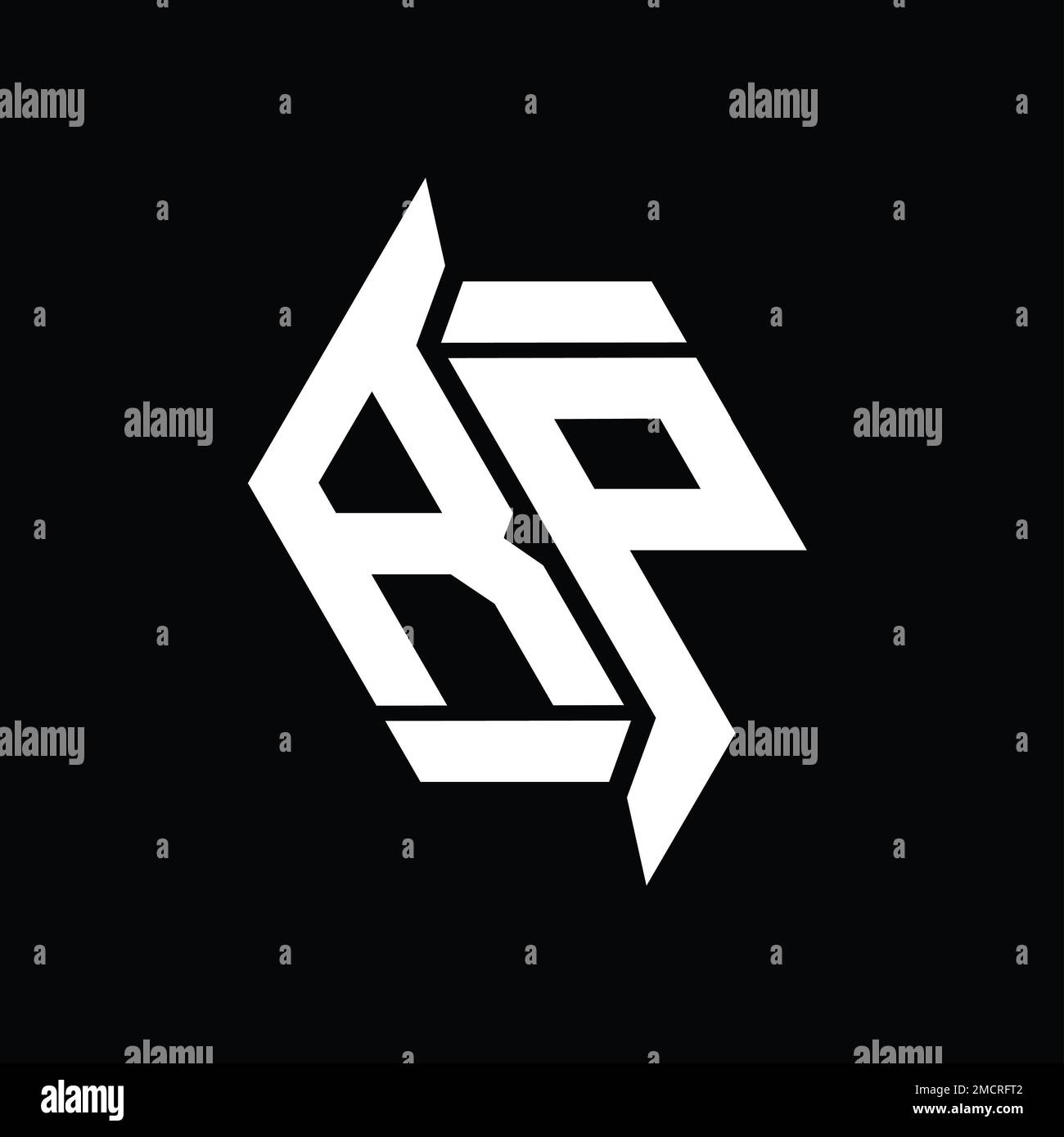 RP Logo monogram hexagon modern abstract shape vector images design ...