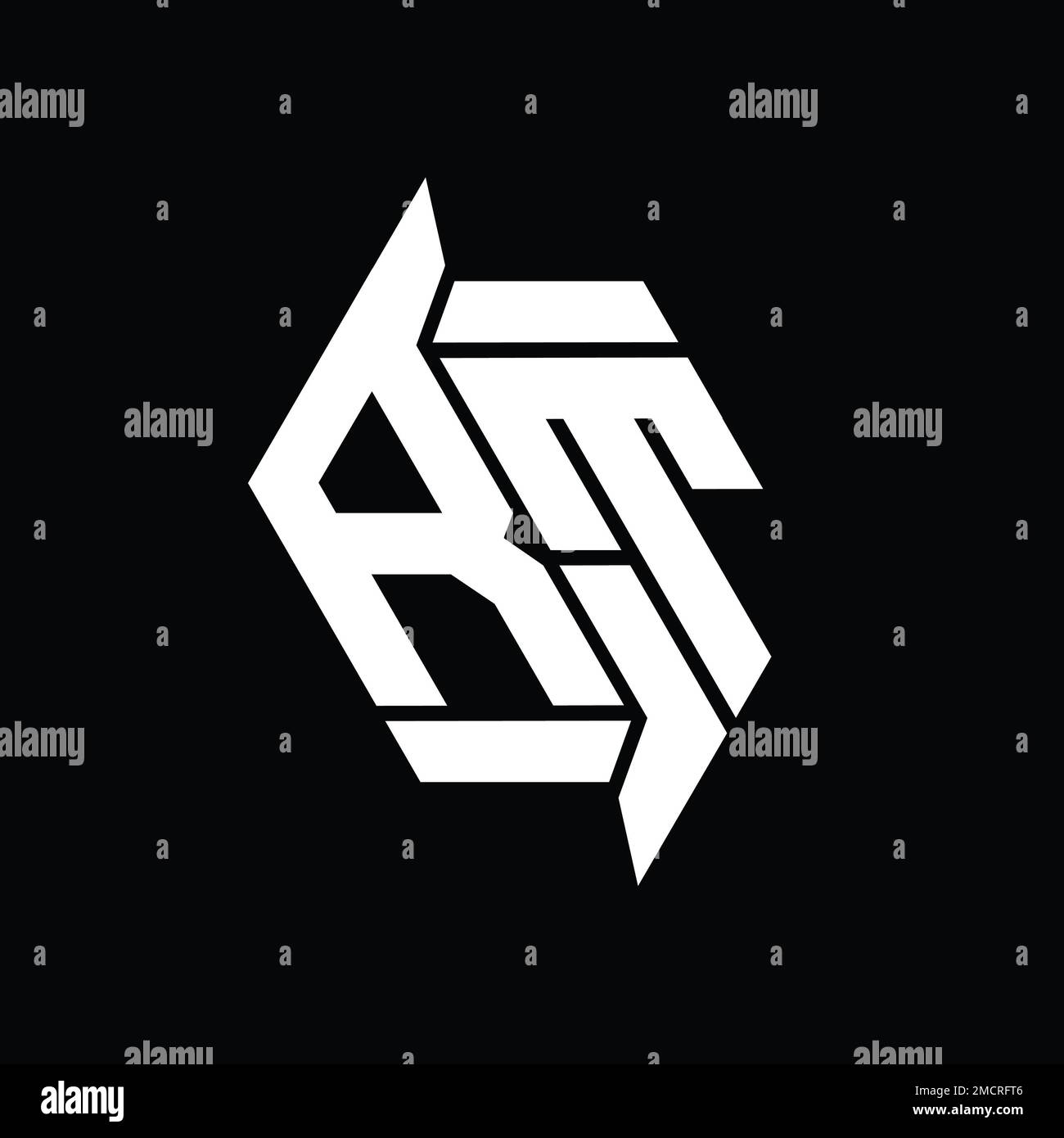 RT Logo monogram hexagon modern abstract shape vector images design template Stock Photo - Alamy