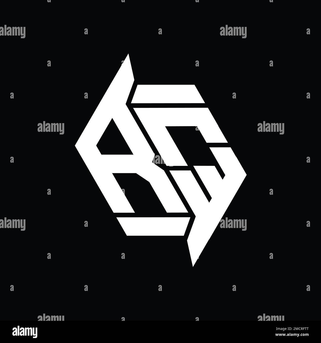 RQ Logo monogram hexagon modern abstract shape vector images design ...