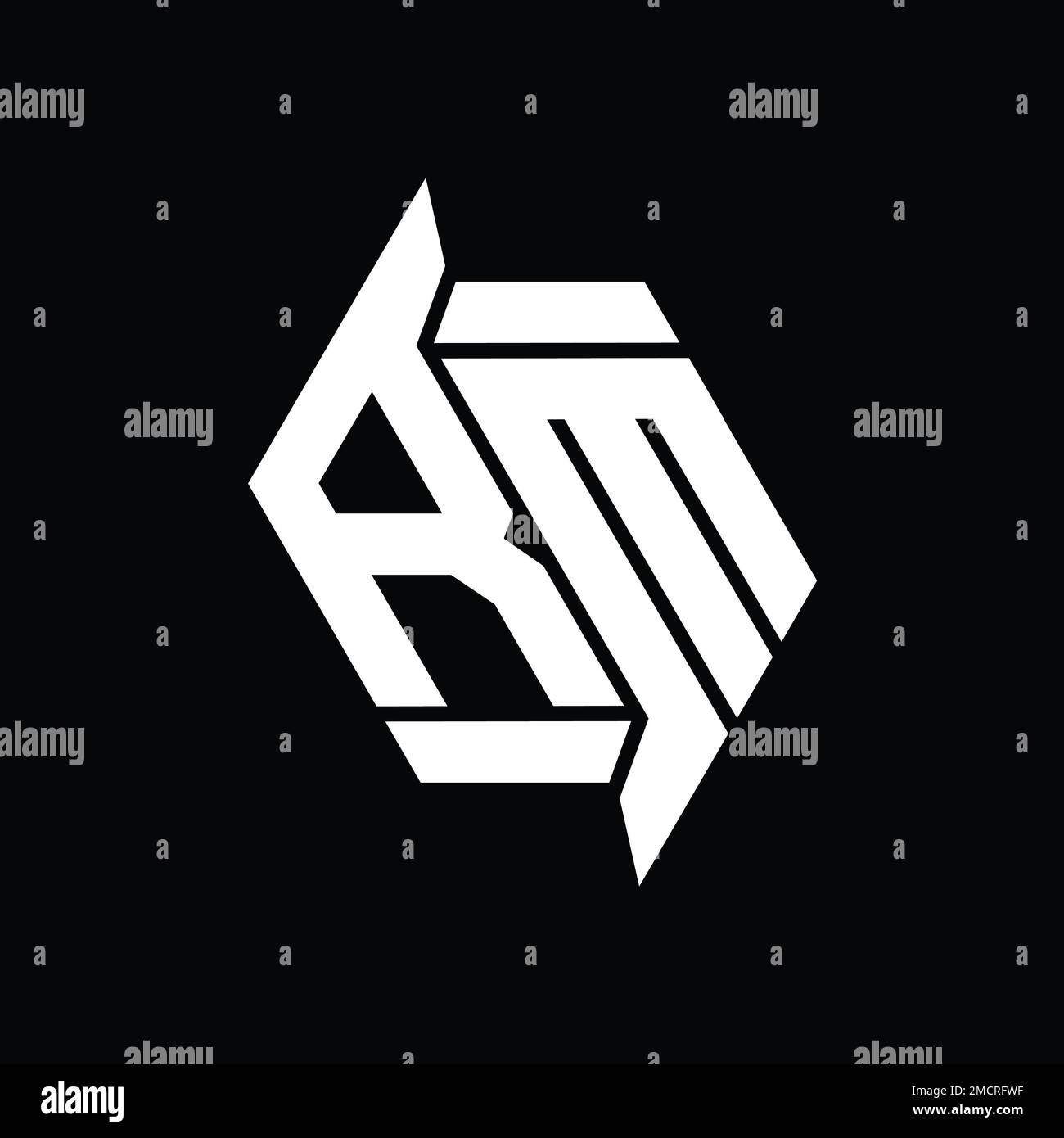 RM Logo monogram hexagon modern abstract shape vector images design ...