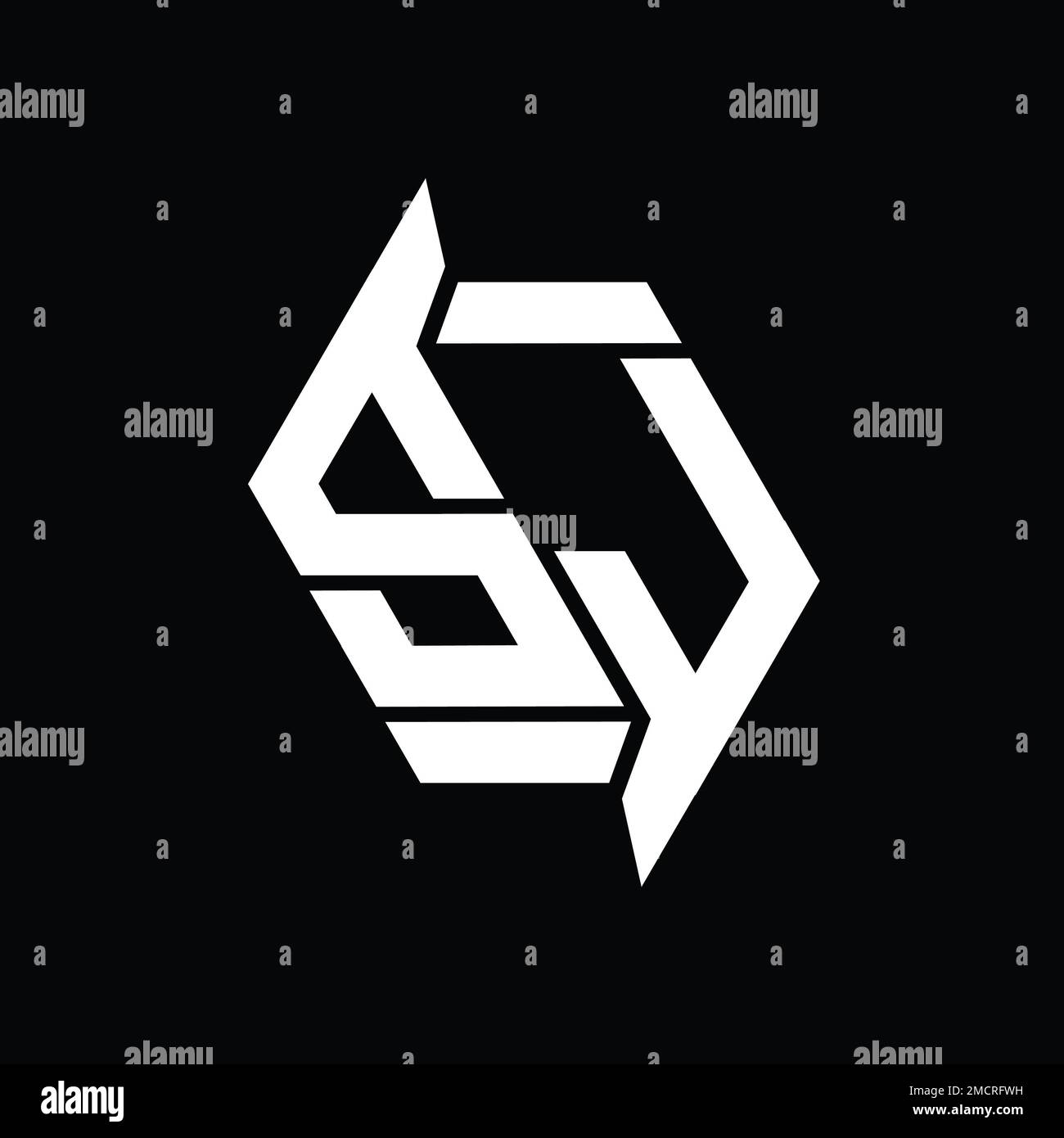 SJ Logo monogram hexagon modern abstract shape vector images design ...
