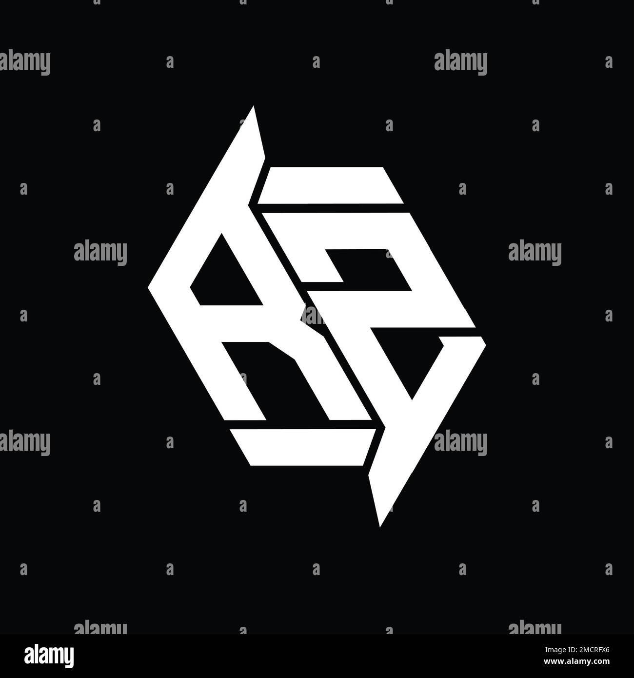 RZ Logo monogram hexagon modern abstract shape vector images design ...