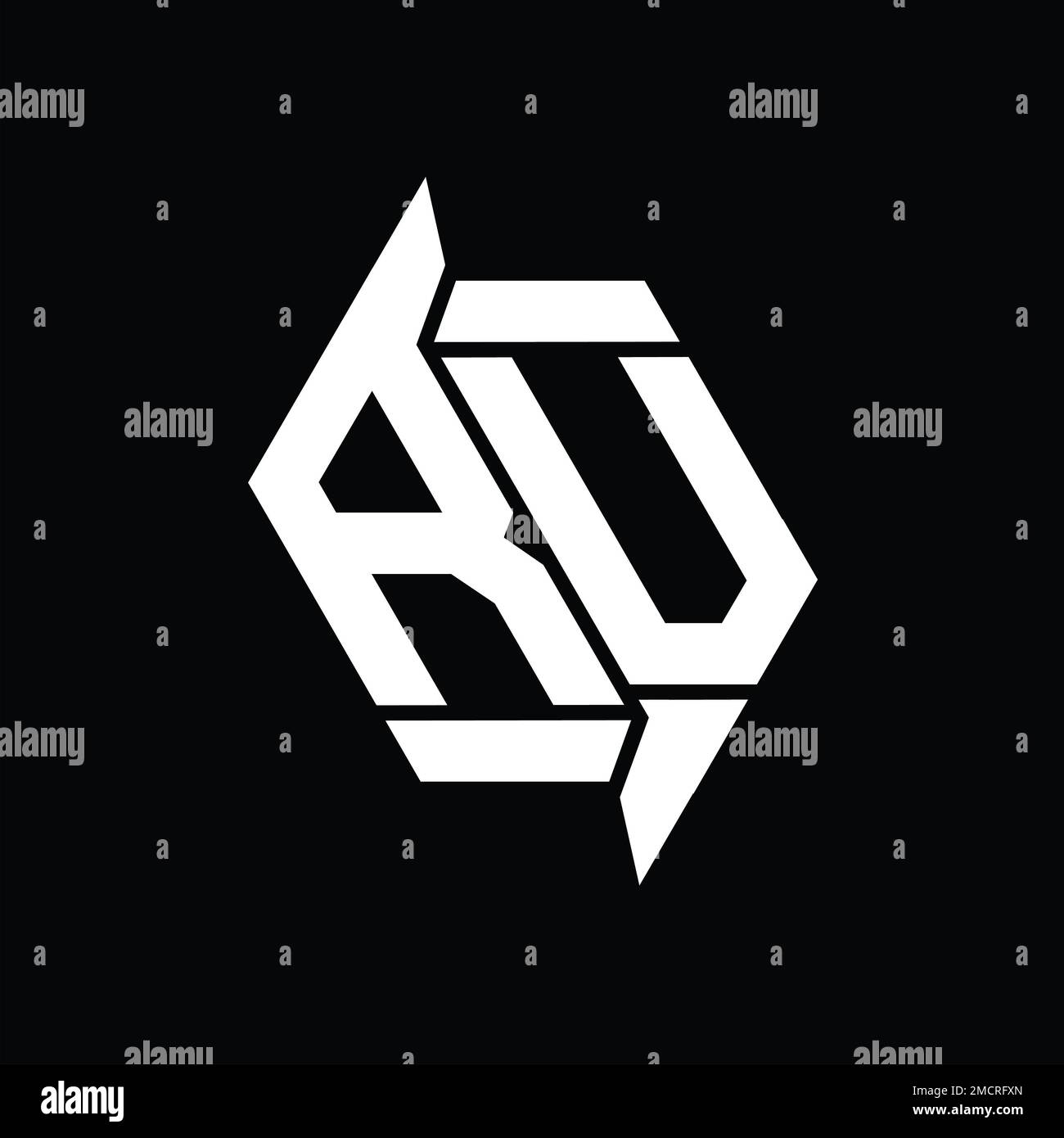 RV Logo monogram hexagon modern abstract shape vector images design ...