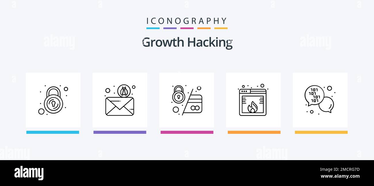 Hacking Line 5 Icon Pack Including Lock Security Bug Firewall Insecure Creative Icons