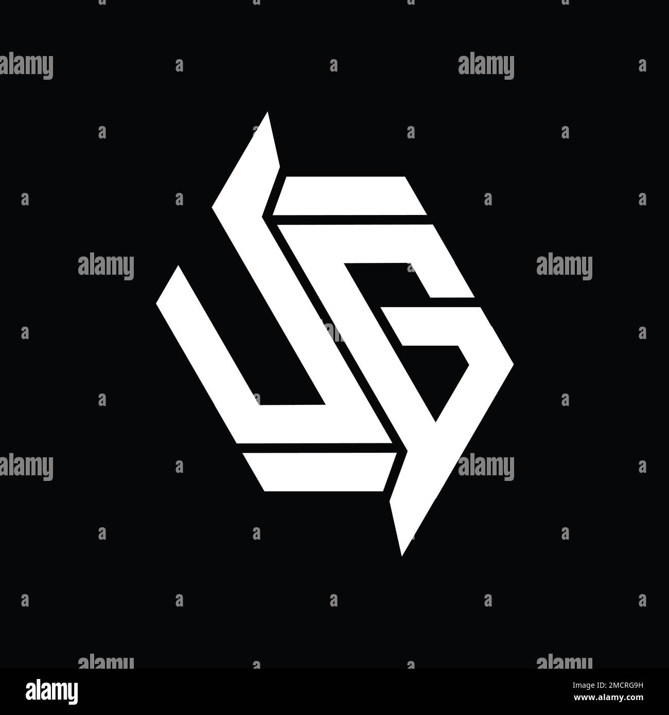 UG Logo monogram hexagon modern abstract shape vector images design ...