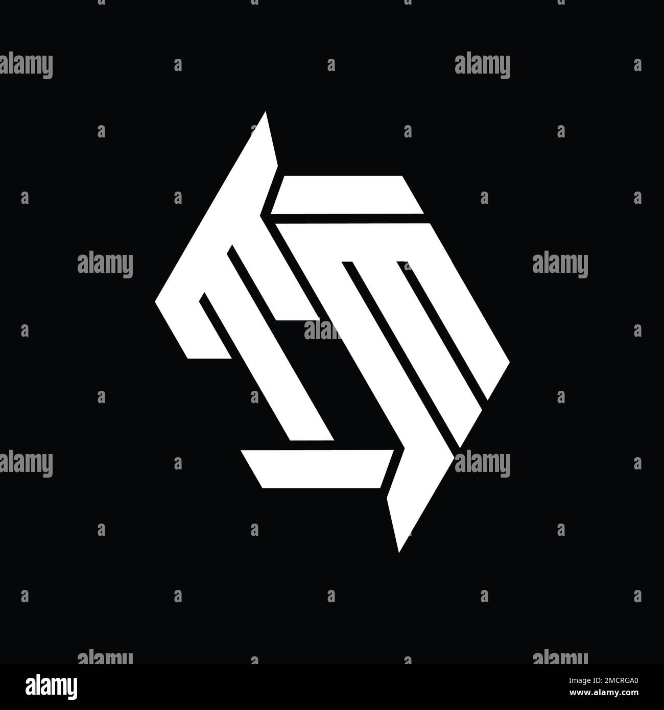 TM Logo monogram hexagon modern abstract shape vector images design ...