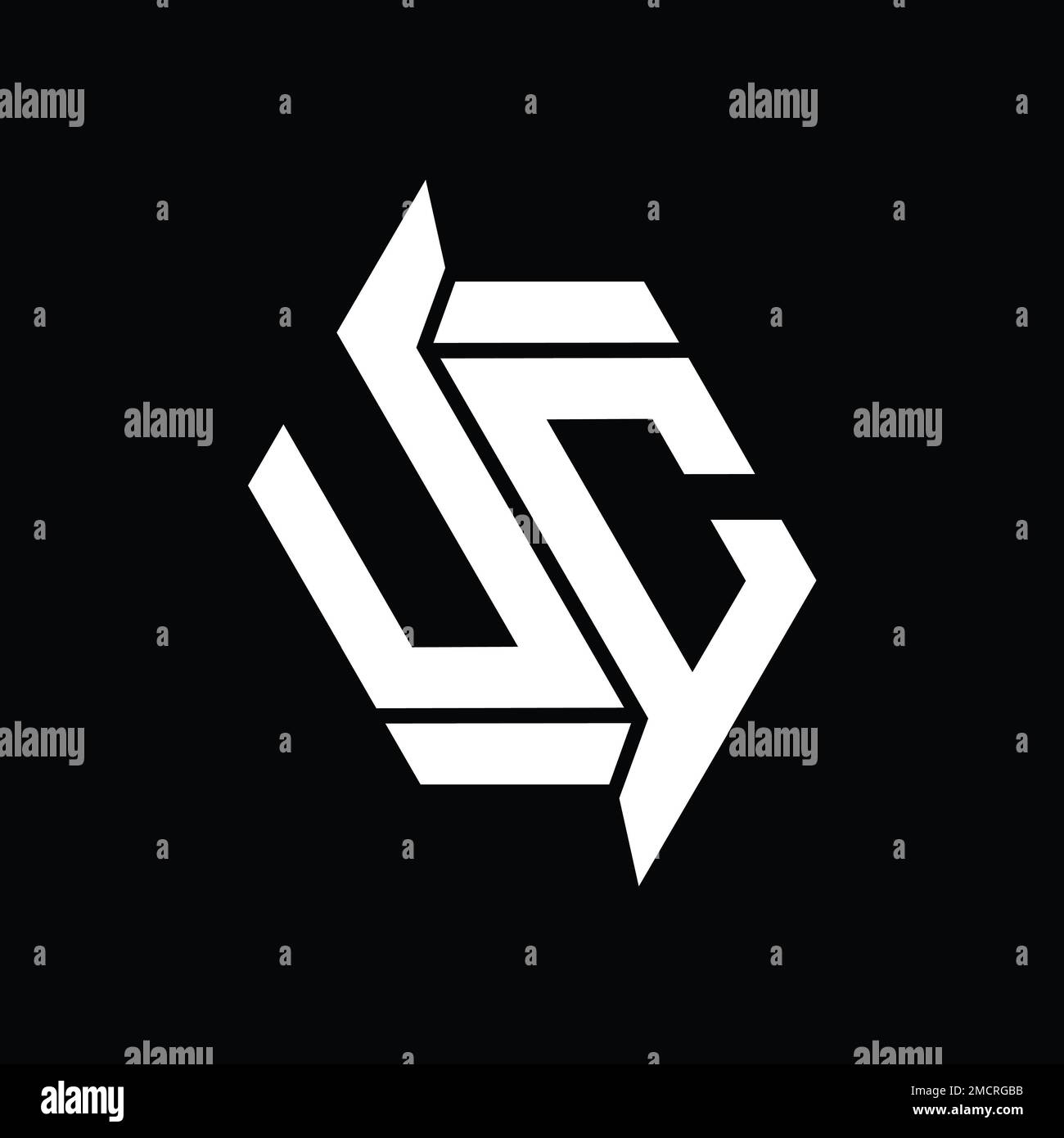 UC Logo monogram hexagon modern abstract shape vector images design ...