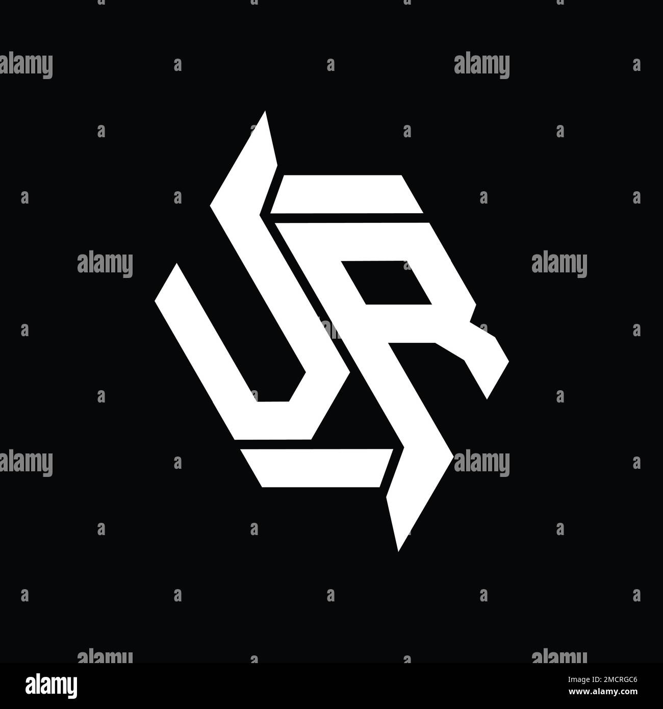 VR Logo monogram hexagon modern abstract shape vector images design ...