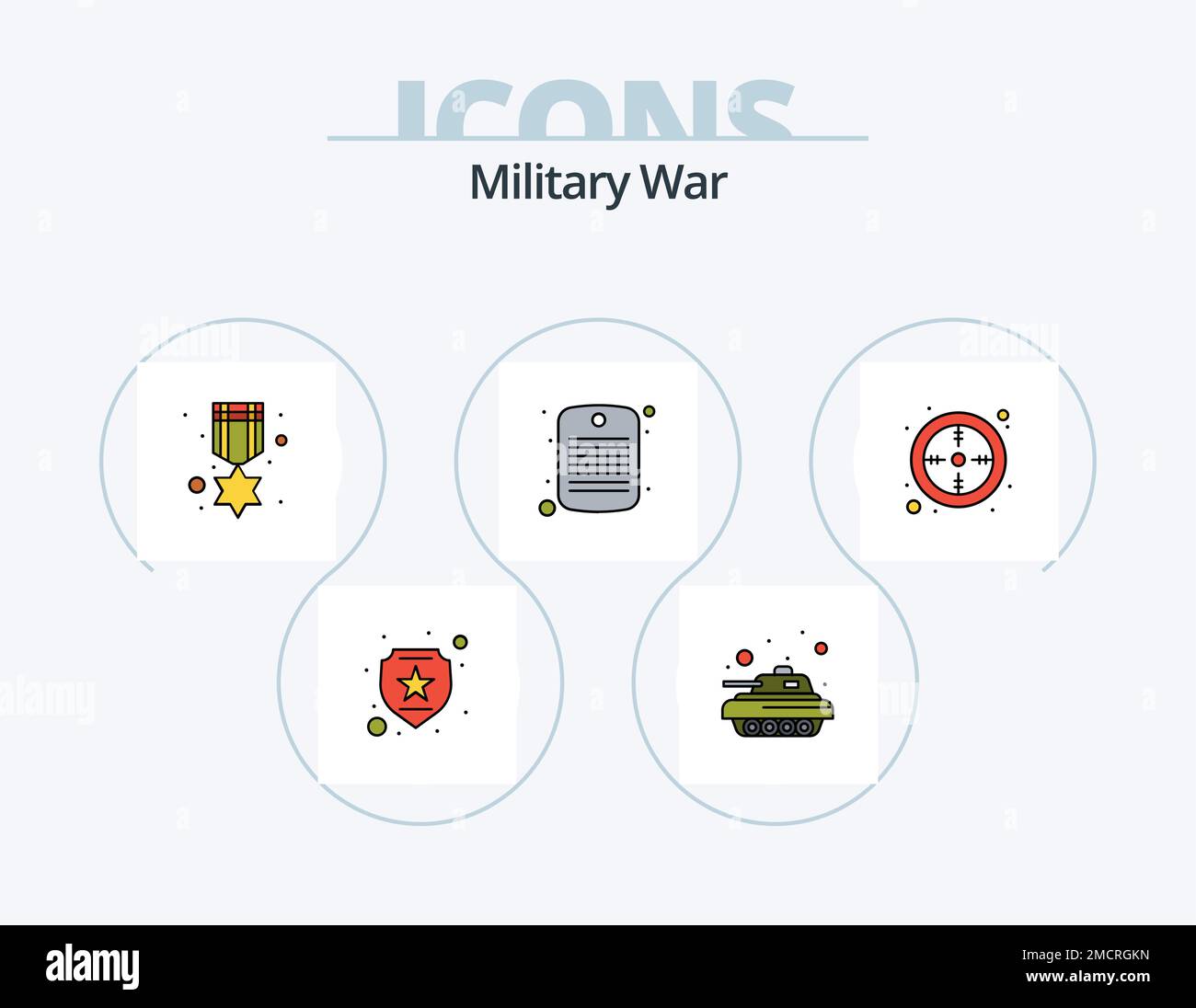 Military War Line Filled Icon Pack 5 Icon Design. life. sight. jeep ...