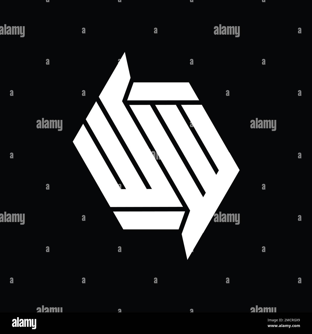 WW Logo monogram hexagon modern abstract shape vector images design template Stock Photo - Alamy