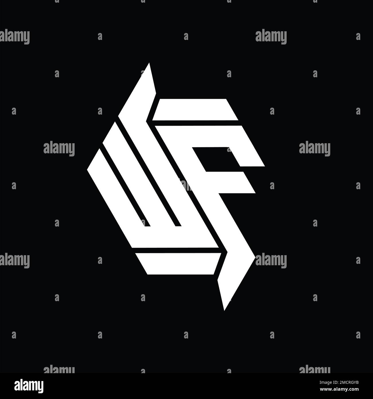 WF Logo monogram hexagon modern abstract shape vector images design ...