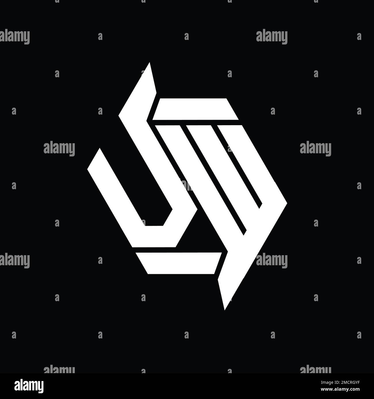 VW Logo monogram hexagon modern abstract shape vector images design ...