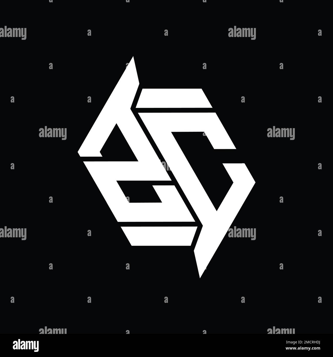 ZC Logo monogram hexagon modern abstract shape vector images design template Stock Photo - Alamy