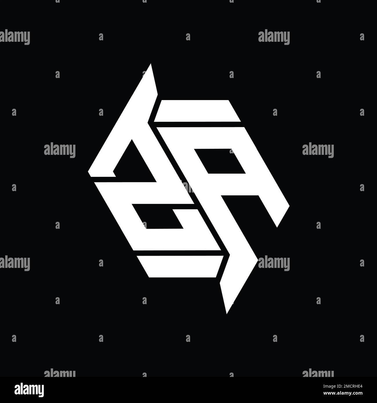 ZA Logo monogram hexagon modern abstract shape vector images design ...
