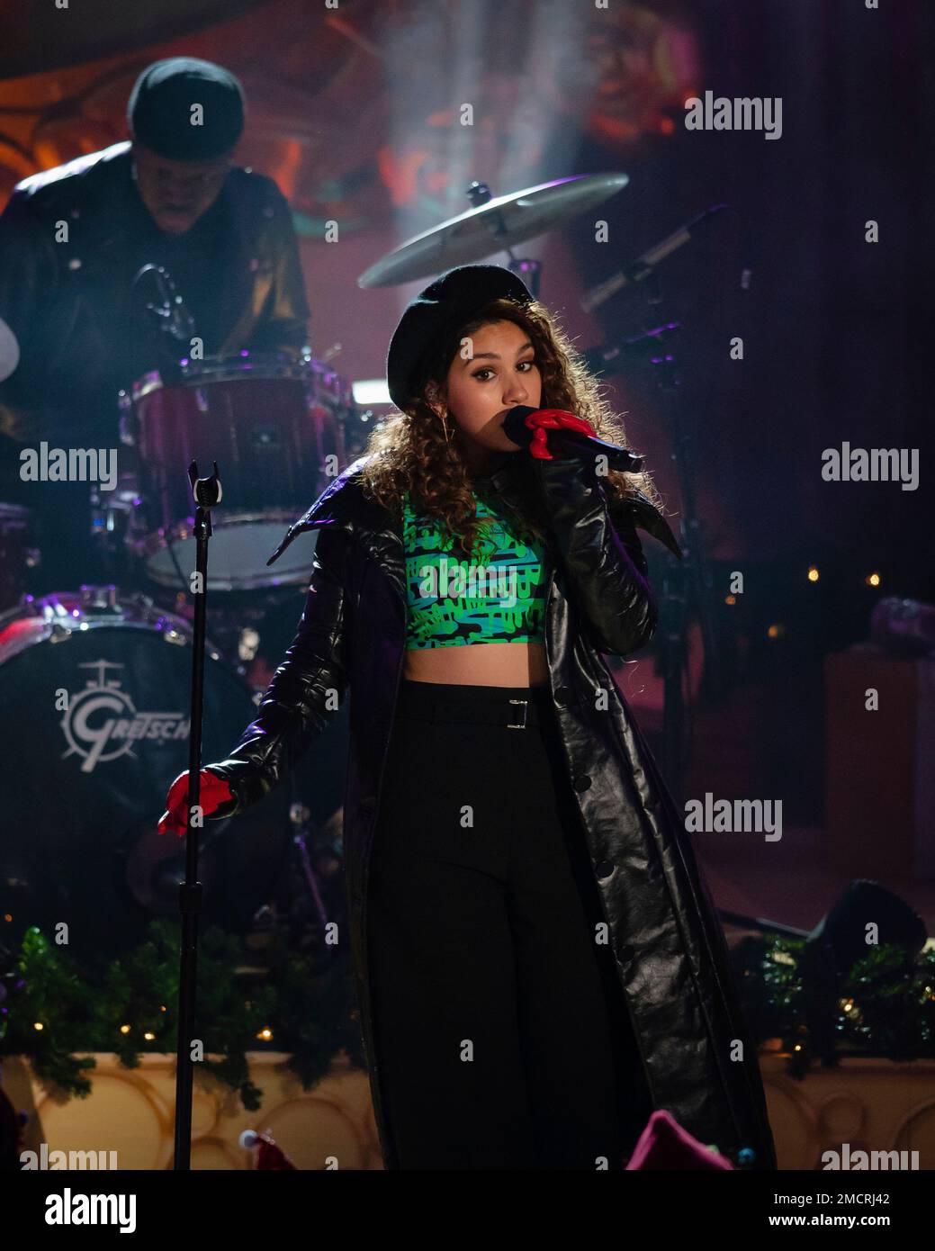 Alessia Cara performs at the Rockefeller Center Christmas tree lighting ...