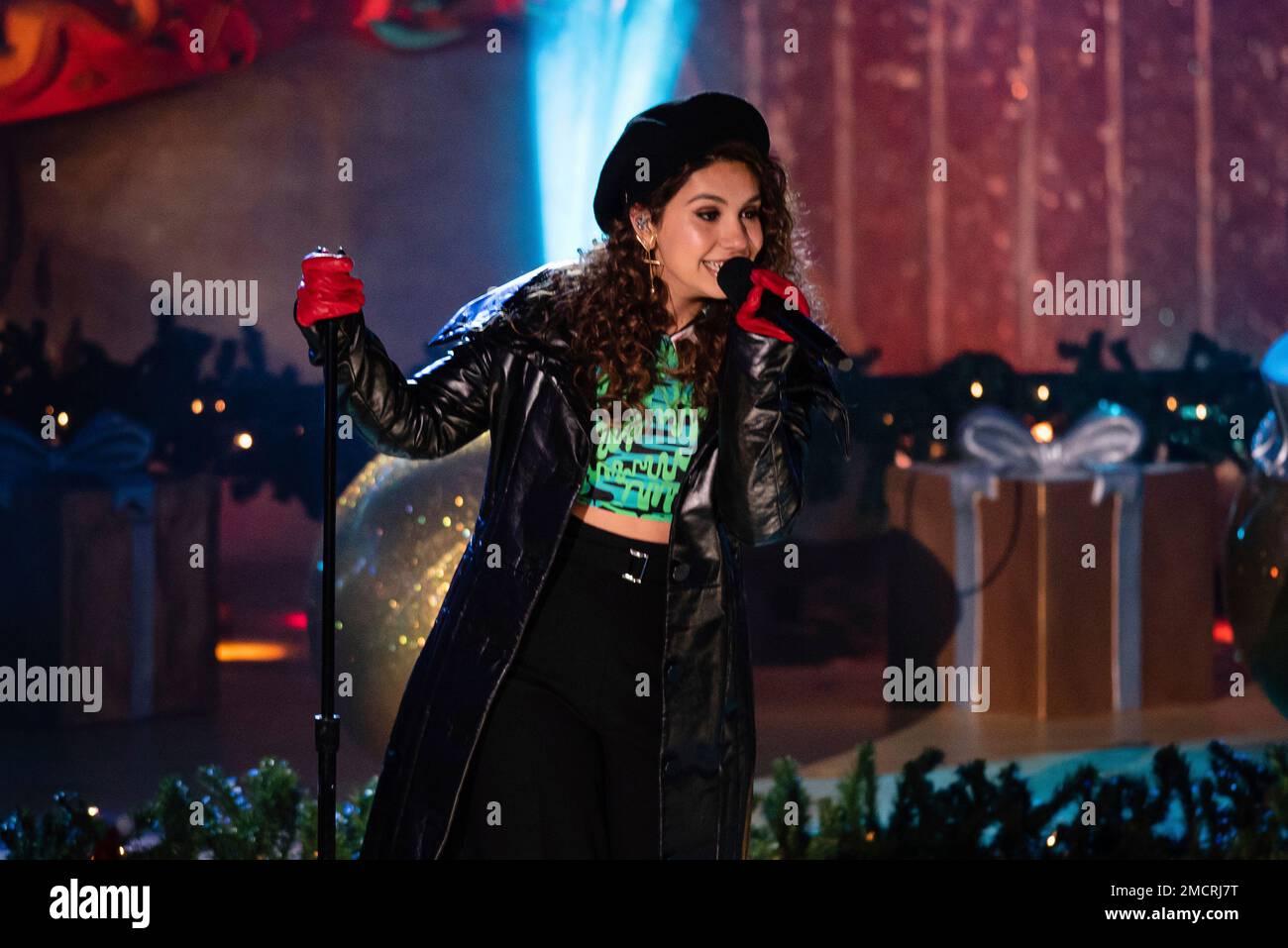 Alessia Cara performs at the Rockefeller Center Christmas tree lighting ...