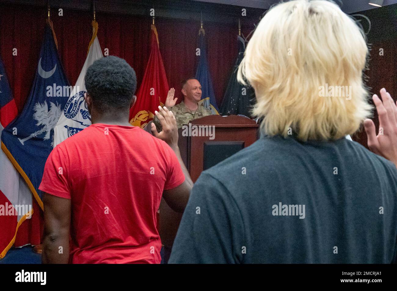 Col. Ryan Hanson, Fort Jackson garrison commander, delivered the oath ...