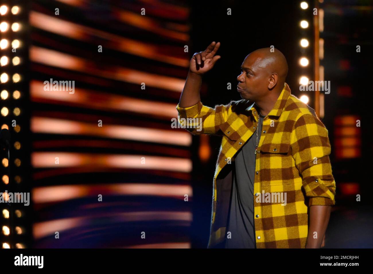 Dave Chappelle, presenter for JAY-Z, speaks during the Rock & Roll Hall ...