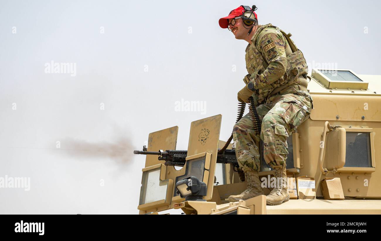 U.S. Air Force Senior Airman Rick McGhee, a combat arms training and ...
