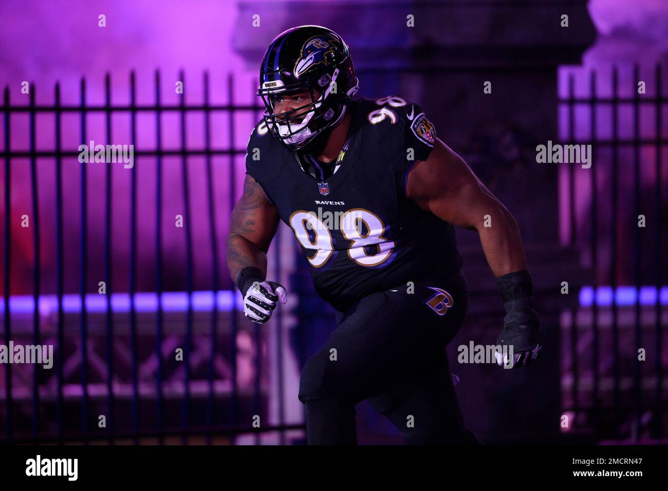 Baltimore Ravens defensive tackle Brandon Williams (98) is introduced ...