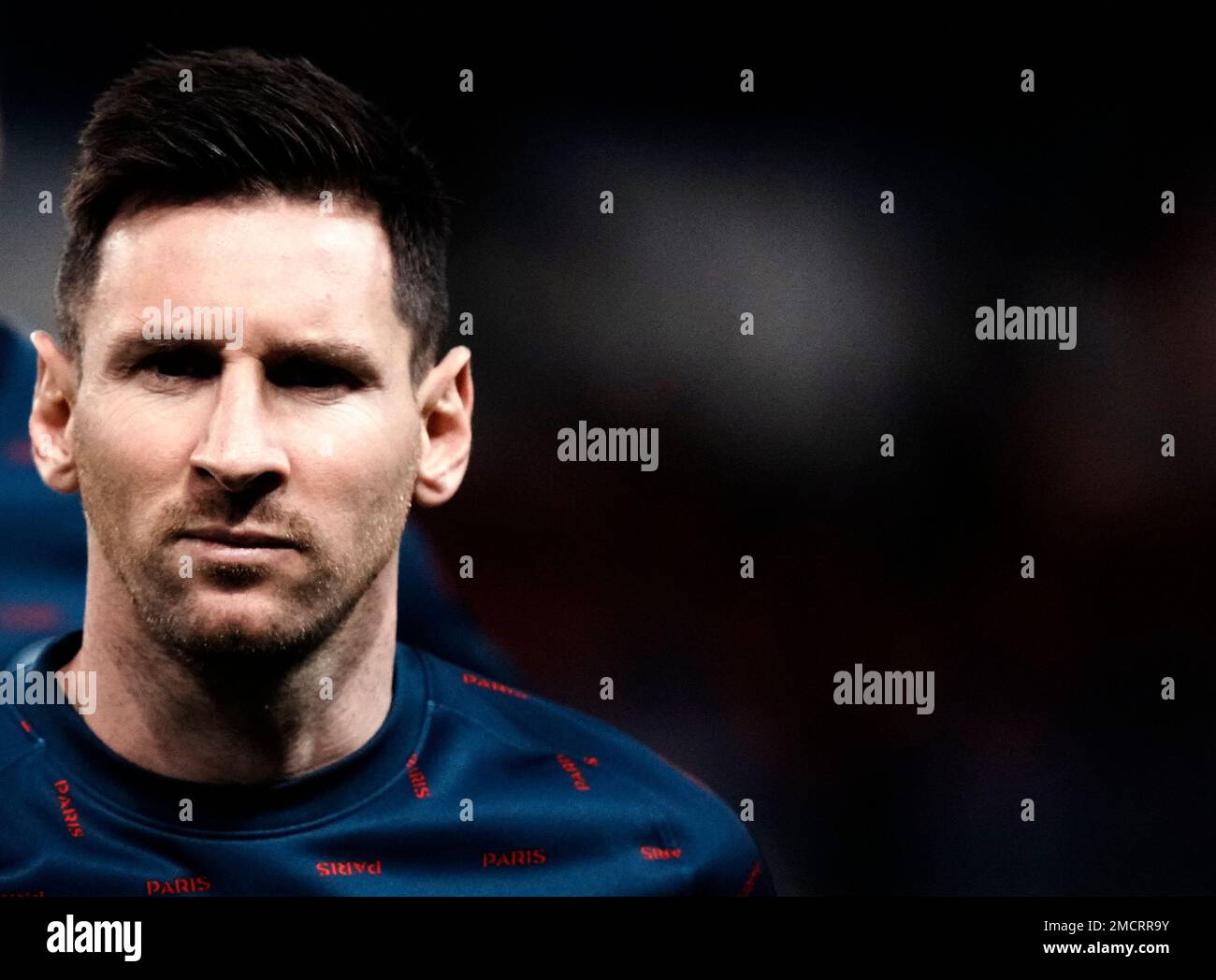 PSG's Lionel Messi runs during a warm up before the French League One ...