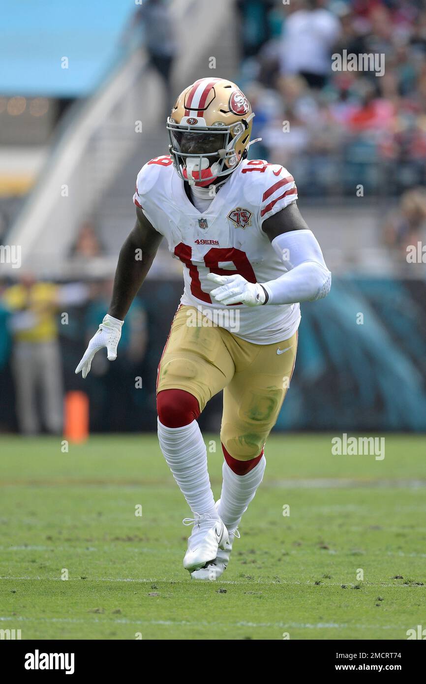 San Francisco 49ers wide receiver Deebo Samuel (19) runs a play during ...