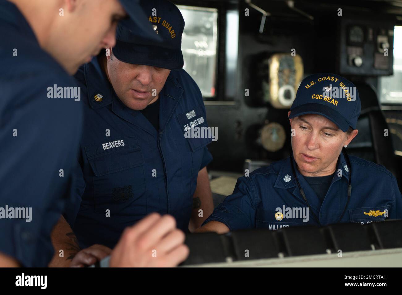 U.S. Coast Guard Cdr. Brooke Millard, the Commanding Officer of USCGC ...