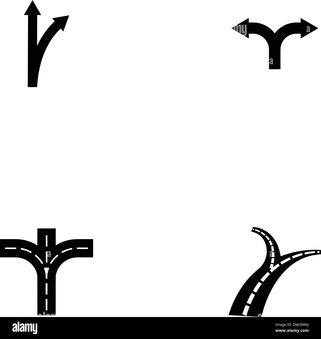 fork in the road icon logo illustration design Stock Vector Image & Art ...