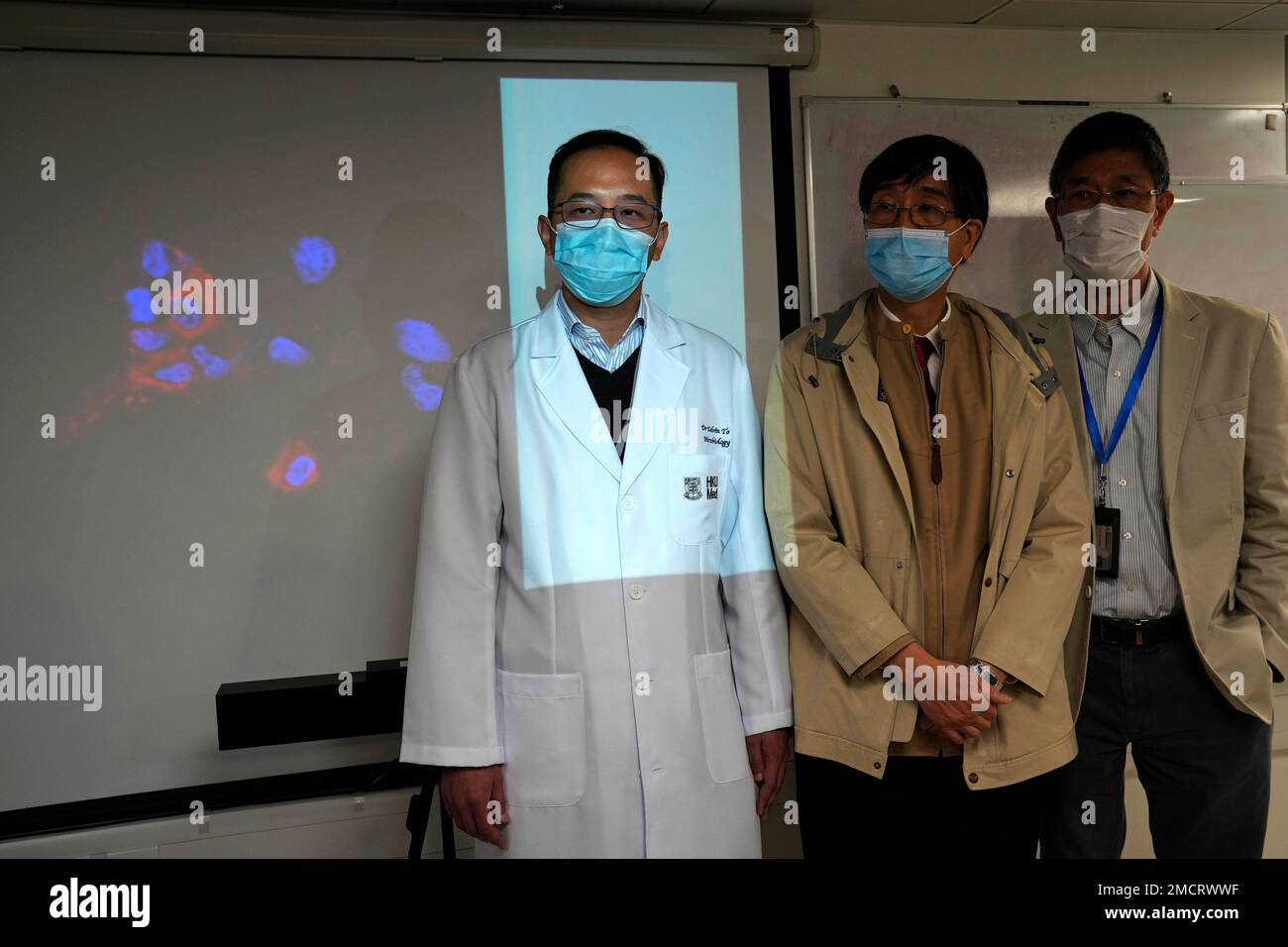 From left; the members of research team from Department of Microbiology ...