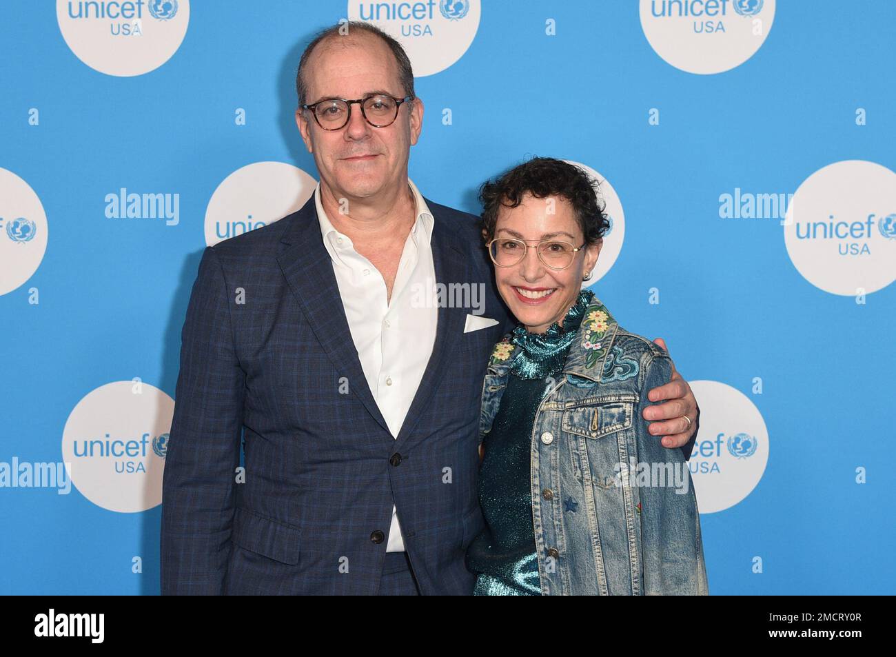 David Nevins, left, and Andrea Nevins attend the UNICEF at 75 ...
