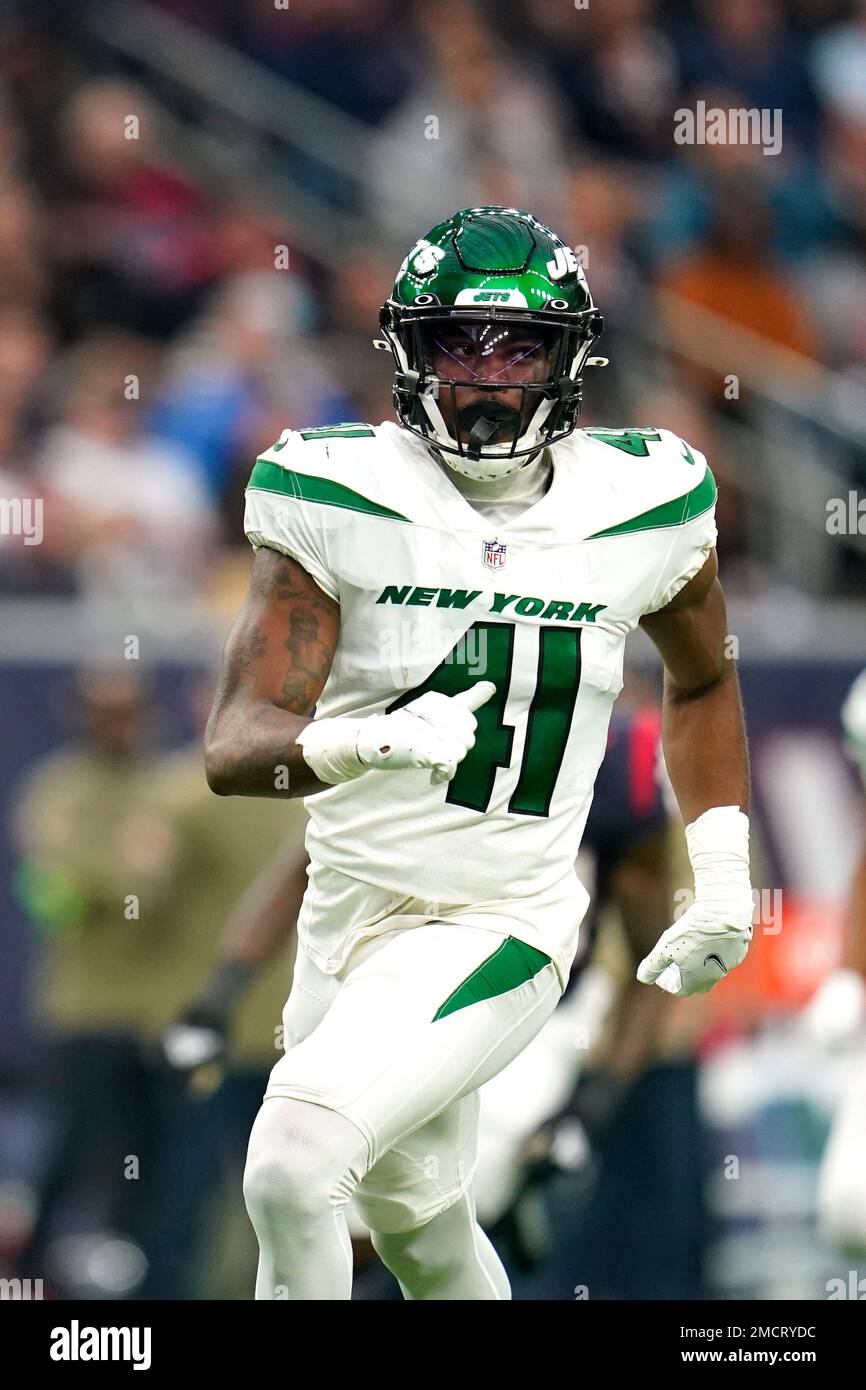 New York Jets defensive back Jason Pinnock (41) during an NFL football ...