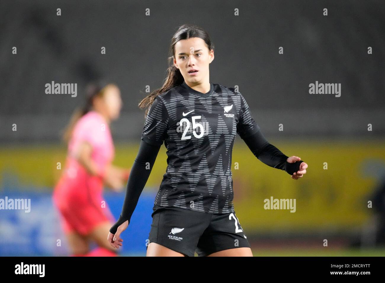 New Zealand's Ava Collins plays during an international friendly soccer ...