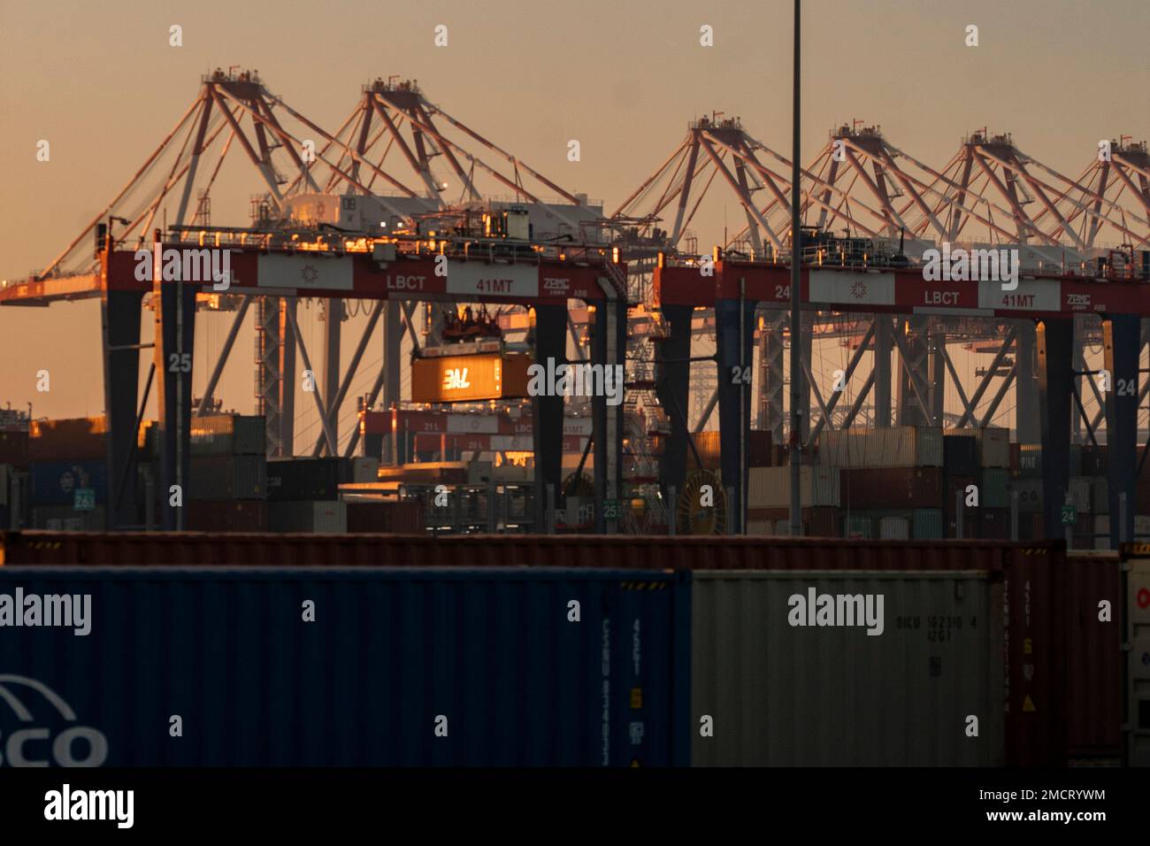 The Long Beach Container Terminal is seen in Long Beach, Calif ...