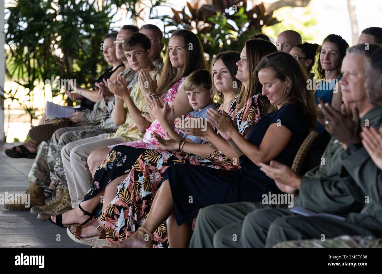 Families and guests attend the 613 Air Operations Center change of ...