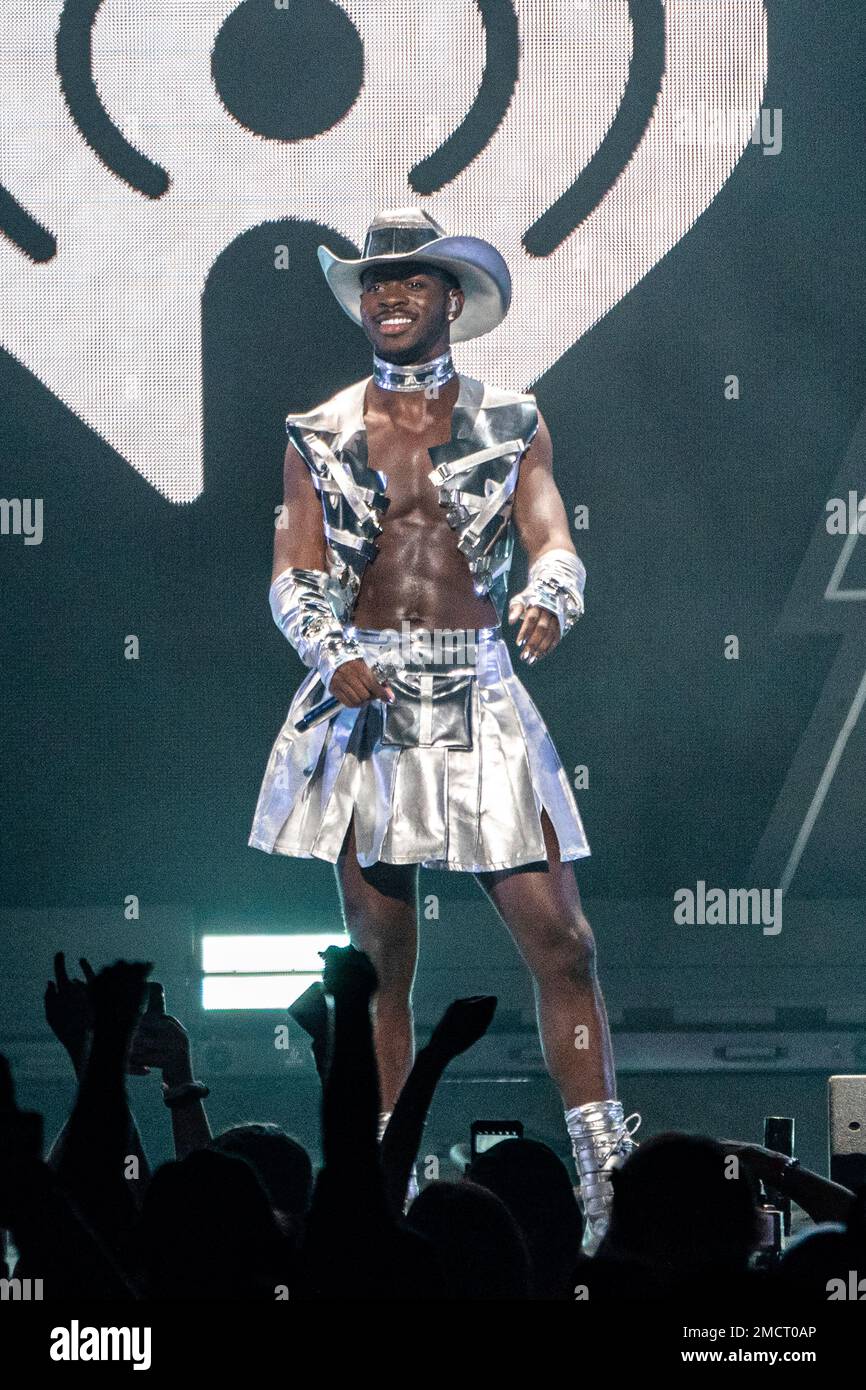 Lil Nas X performs during 106.1 KISS FM's iHeartRadio 2021 Jingle Ball ...