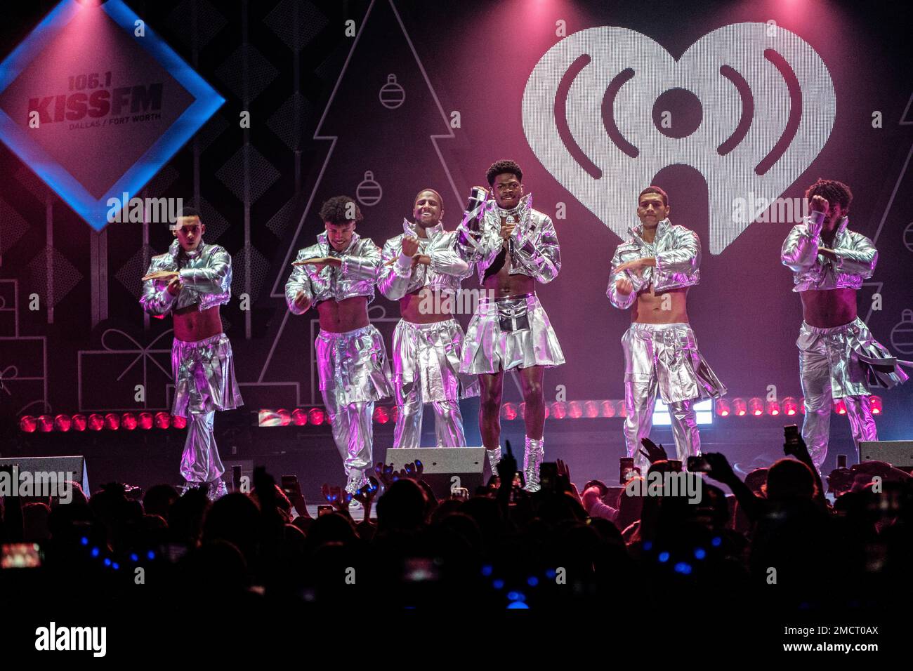 Lil Nas X performs during 106.1 KISS FM's iHeartRadio 2021 Jingle Ball ...