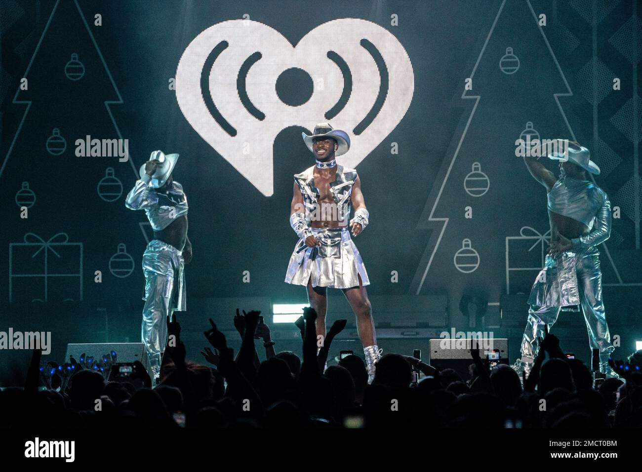 Lil Nas X performs during 106.1 KISS FM's iHeartRadio 2021 Jingle Ball ...