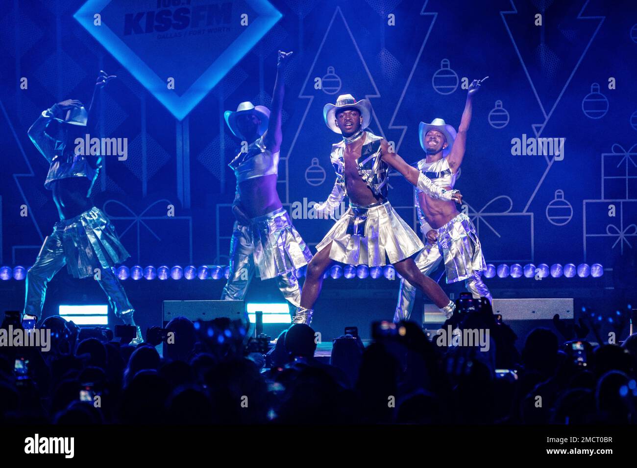 Lil Nas X performs during 106.1 KISS FM's iHeartRadio 2021 Jingle Ball ...