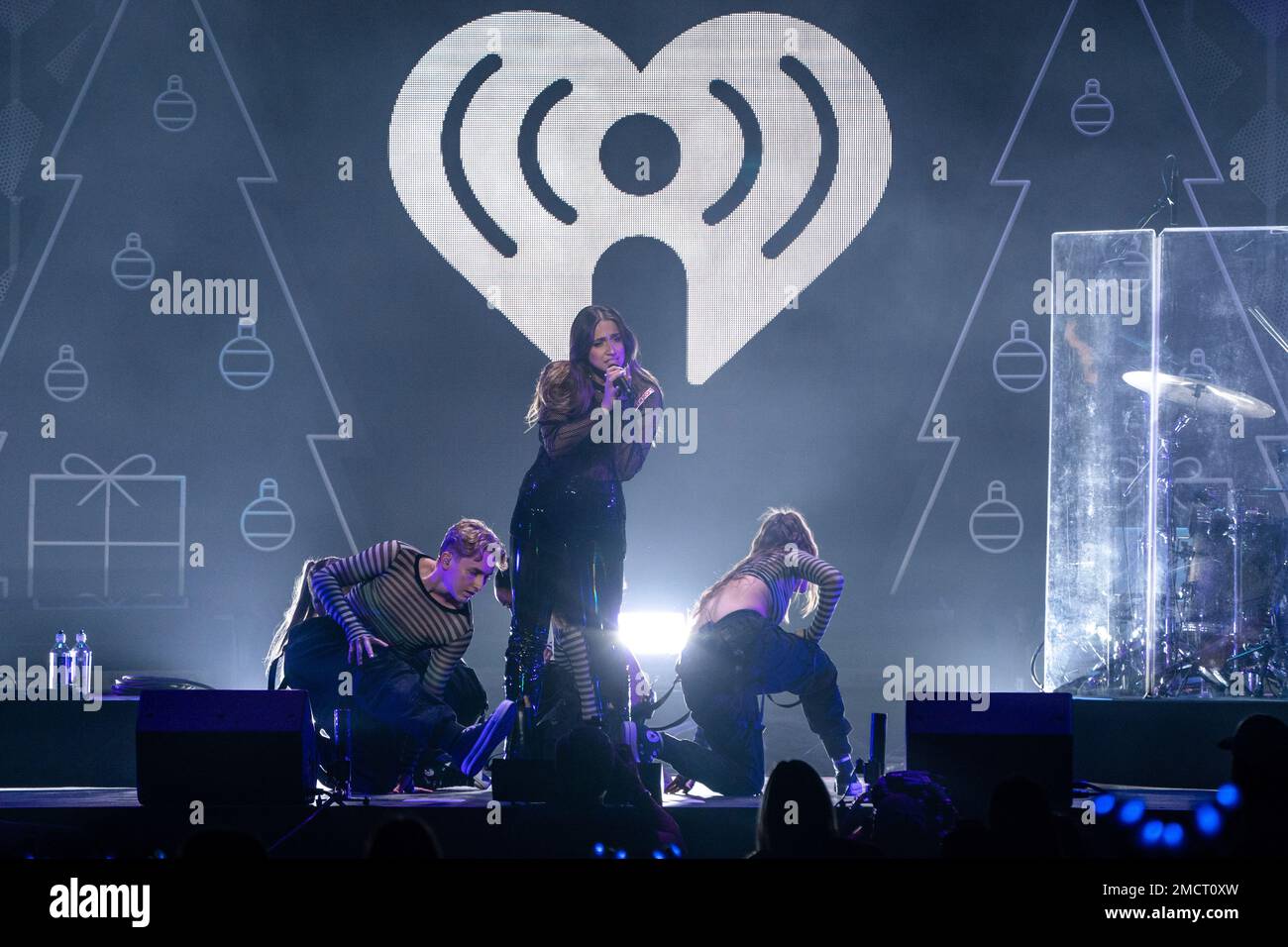 Tate McRae performs during 106.1 KISS FM's iHeartRadio 2021 Jingle Ball ...