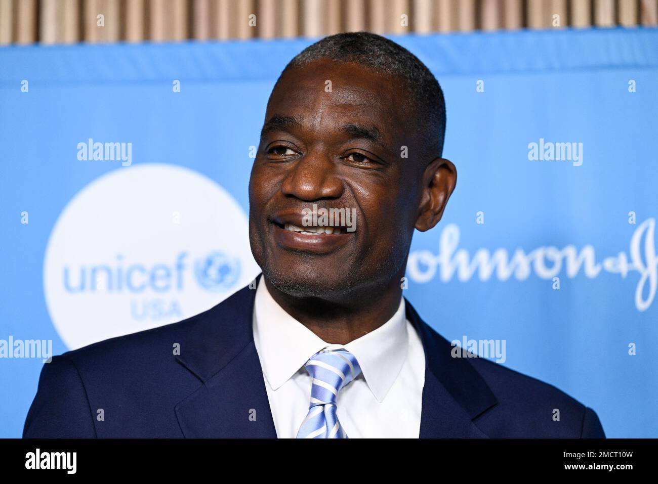Former NBA player Dikembe Mutombo attends the UNICEF at 75 Celebration ...