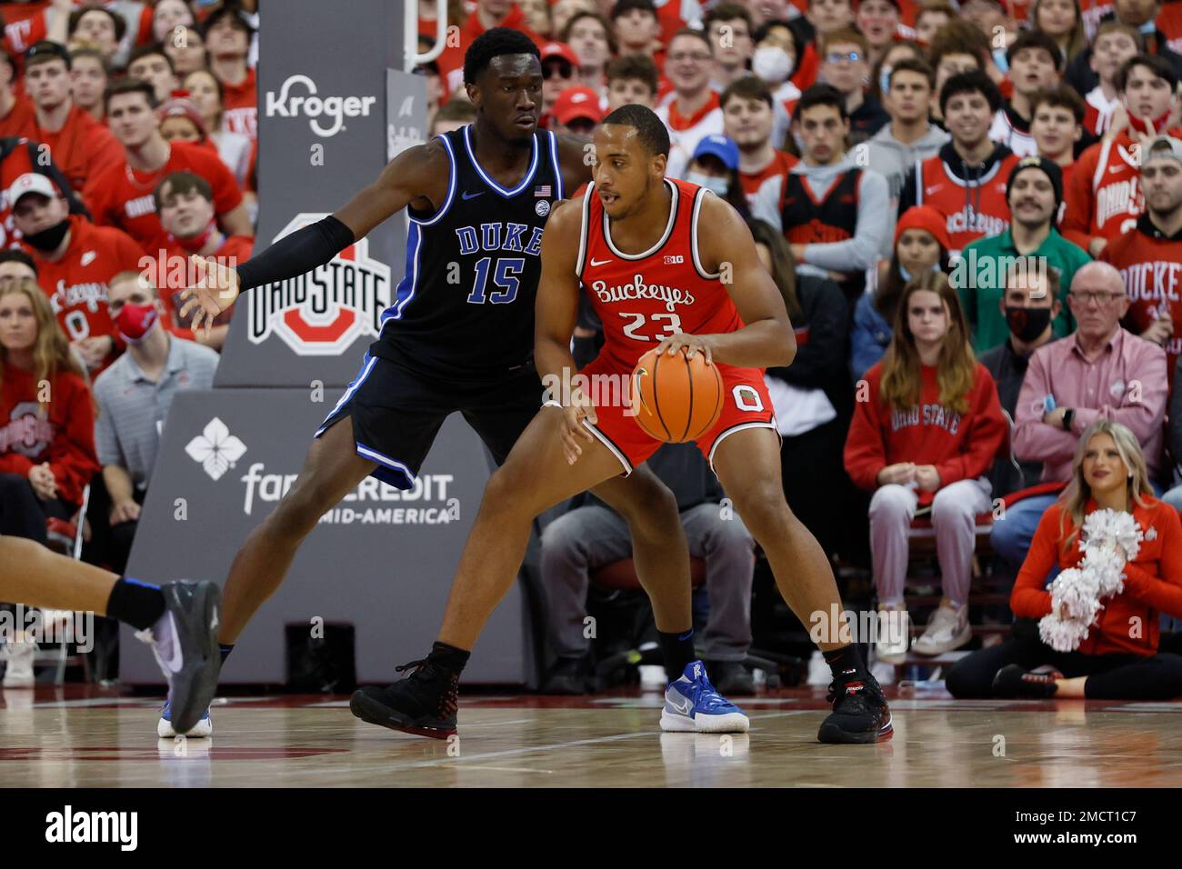 Ohio State's Zed Key, right, posts up against Duke's Mark Williams ...