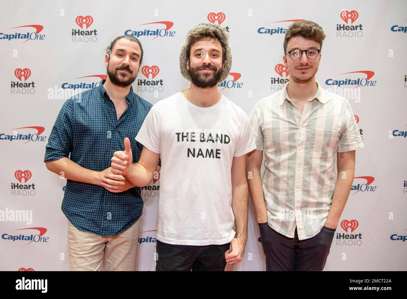 Adam Met, from left, Jack Met and Ryan Met of AJR attend 106.1 KISS FM ...