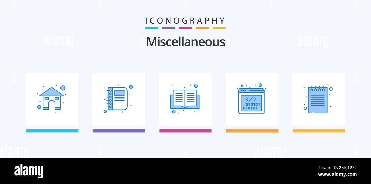 Miscellaneous Blue 5 Icon Pack Including diary. book. web. coding ...