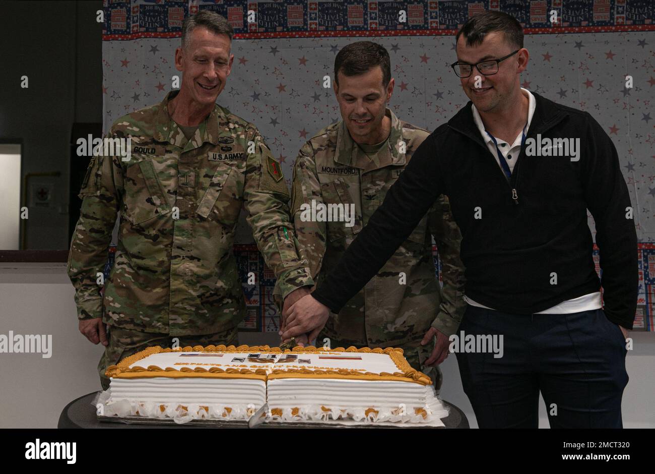 From left, U.S. Army Chief Warrant Officer 5 Harvey Gould, the senior ...