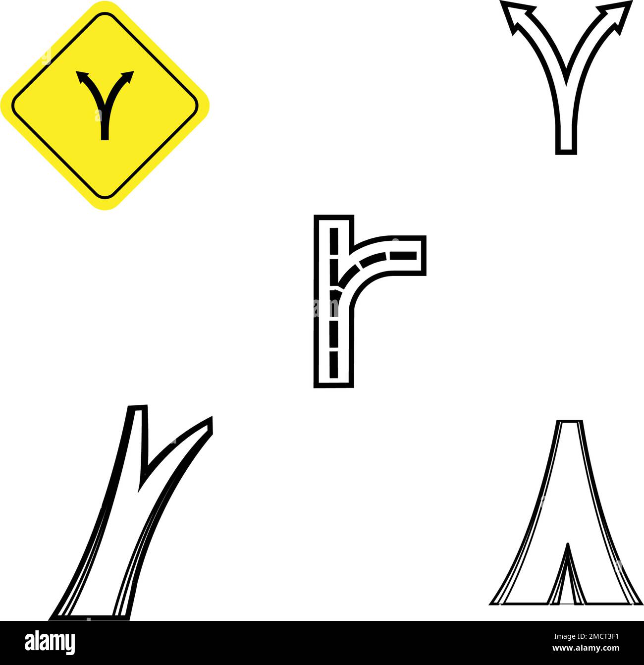 fork in the road icon logo illustration design Stock Vector Image & Art ...