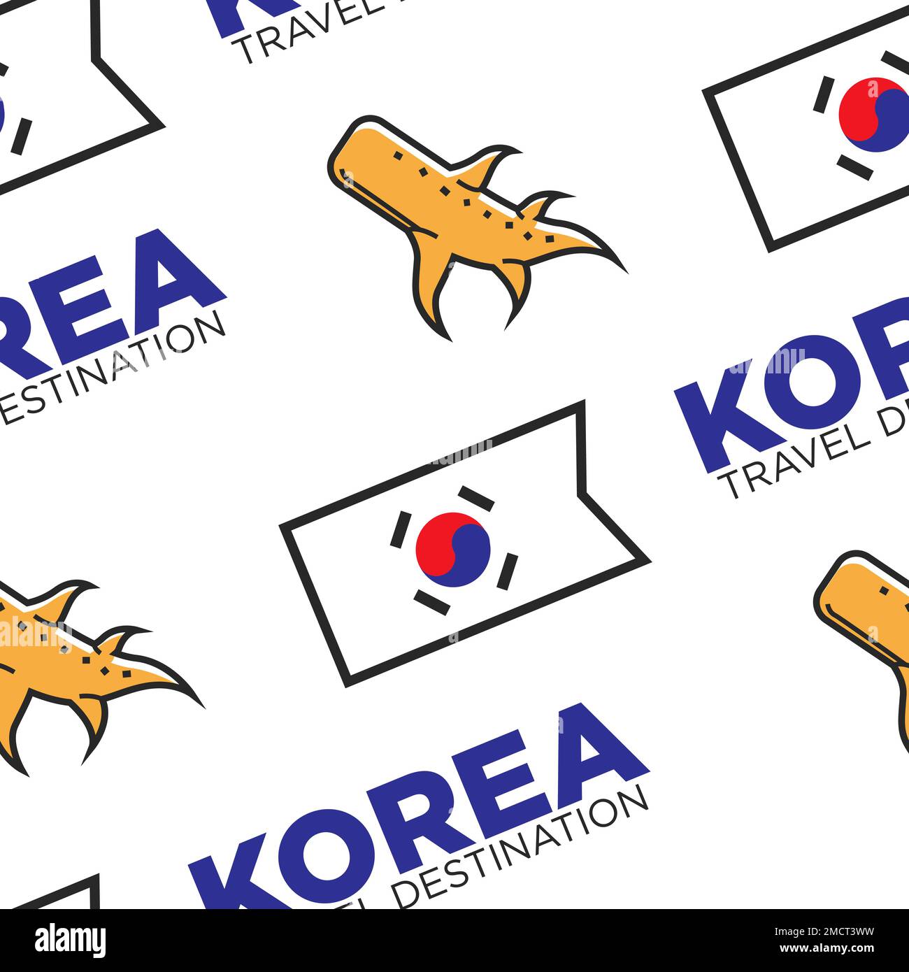 Korea travel destination Korean flag and ginger root Stock Vector Image ...