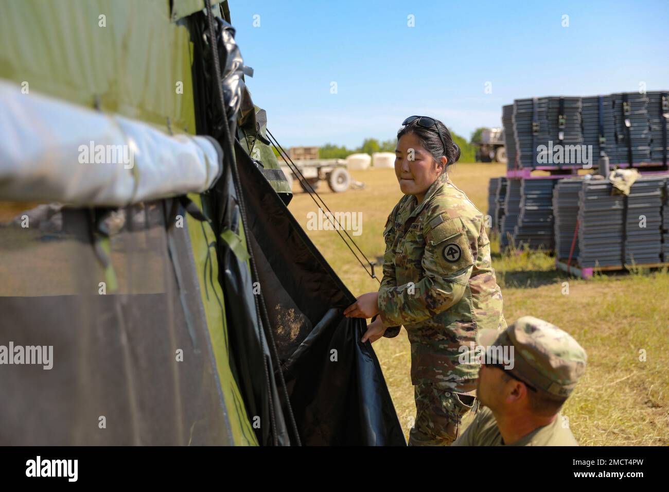 2nd Lt. Helen Park and Staff Sgt Jeancarlo Galindo of the New Jersey ...