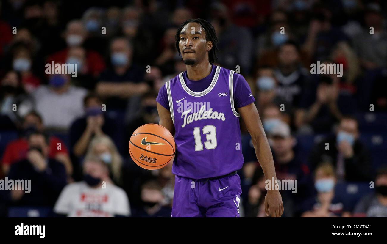 Tarleton State guard Shakur Daniel controls the ball during the first ...