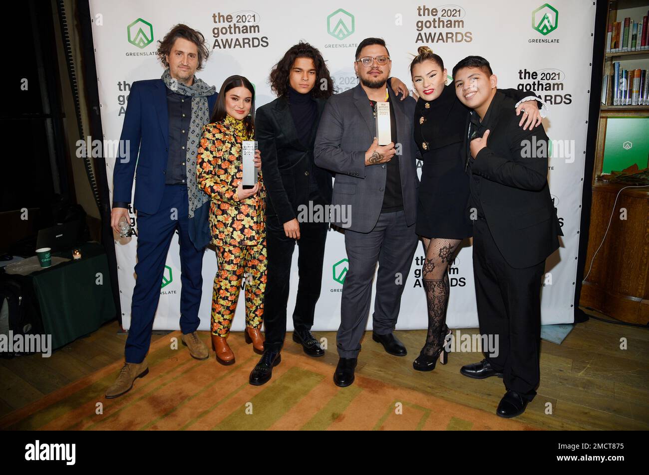 Garrett Basch, left, Devery Jacobs, D'Pharaoh Woon-A-Tai, Sterlin Harjo ...