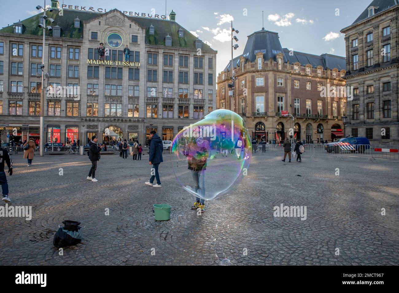 Making Large Soap Bells At The Dam Square At Amsterdam The Netherlands ...